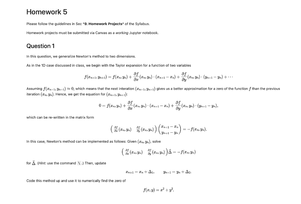 Solved Homework 5 Please Follow The Guidelines In Sec ∗9