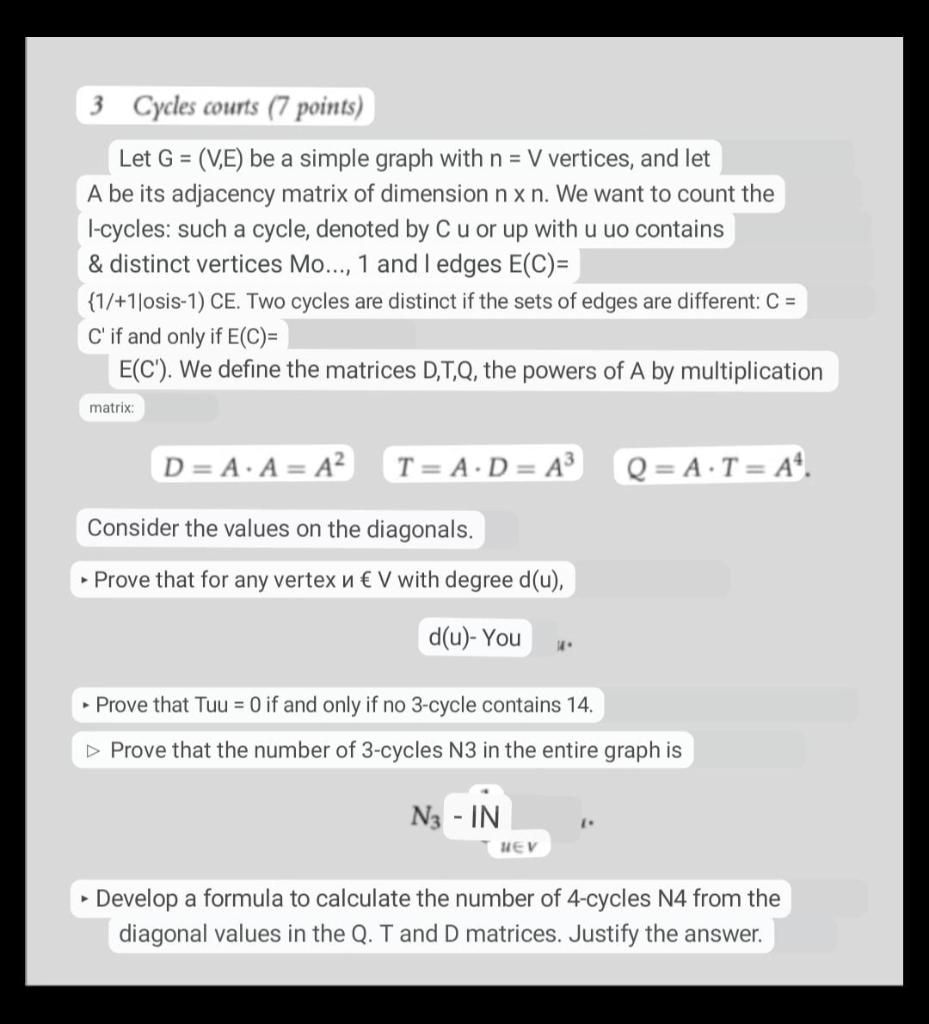 Solved Let G=(V,E) be a simple graph with n=V vertices, and | Chegg.com