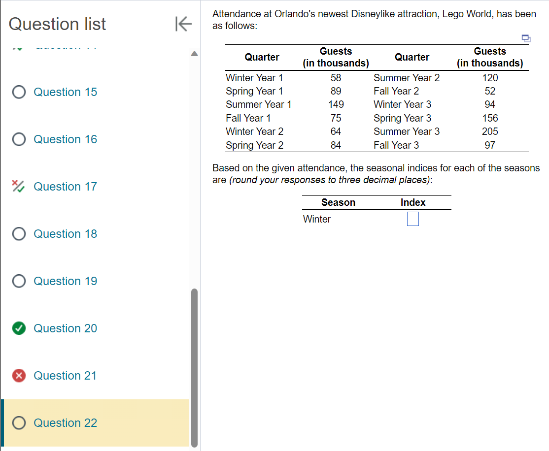 Solved Question list Question 15 Question 16 Question 17 | Chegg.com Solved Question list Question 15 Question 16 Question 17 | Chegg.com