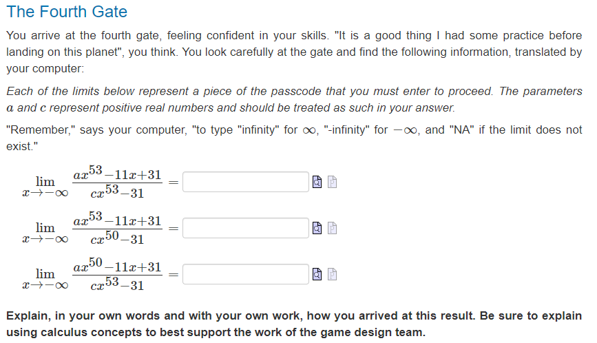 Solved You arrive at the fourth gate, feeling confident in | Chegg.com