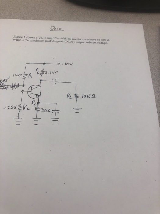 Solved Figure 1 shows a VDB amplifier with an emitter | Chegg.com