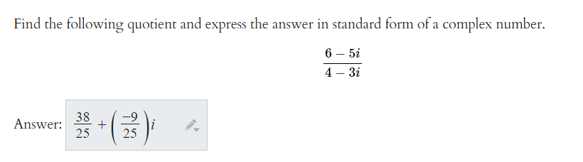 Solved Find the following quotient and express the answer in | Chegg.com