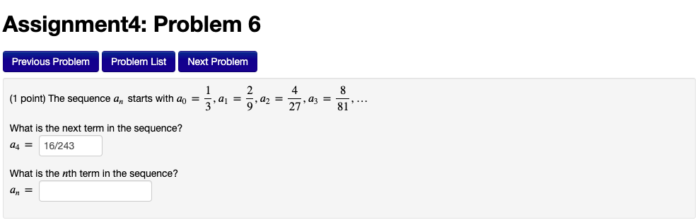 Solved Assignment4: Problem 6 Previous Problem Problem List | Chegg.com