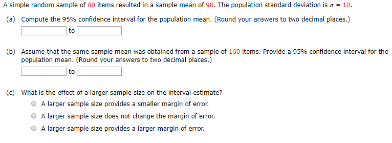 Solved A simple random sample of 80 items resulted in a | Chegg.com
