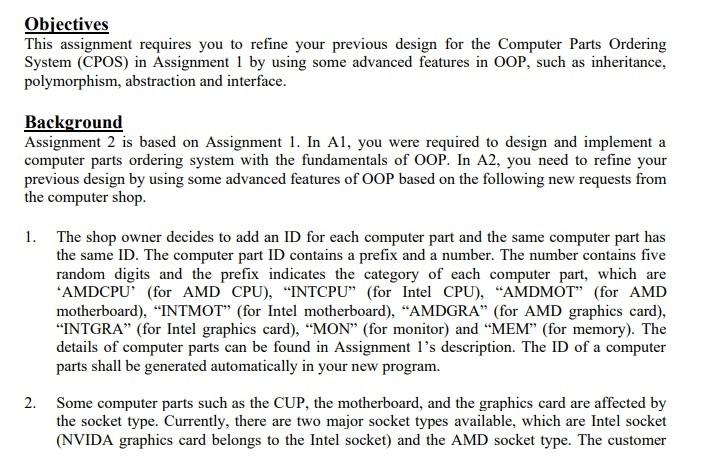 Solved Objectives This assignment requires you to refine | Chegg.com