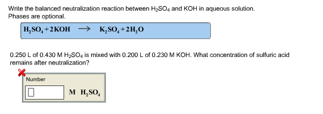 Solved Write the balanced neutralization reaction between | Chegg.com