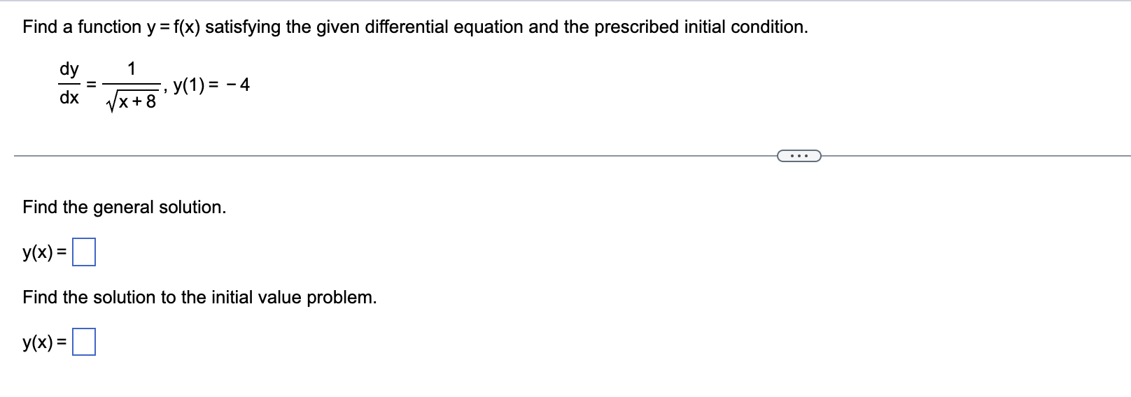 Solved Find a function y=f(x) ﻿satisfying the given | Chegg.com