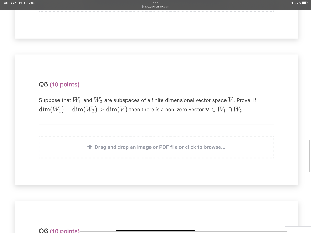 Solved Suppose that W1 and W2 are subspaces of a finite | Chegg.com