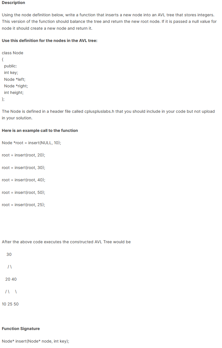 Solved int height; The Node is defined in a header file | Chegg.com