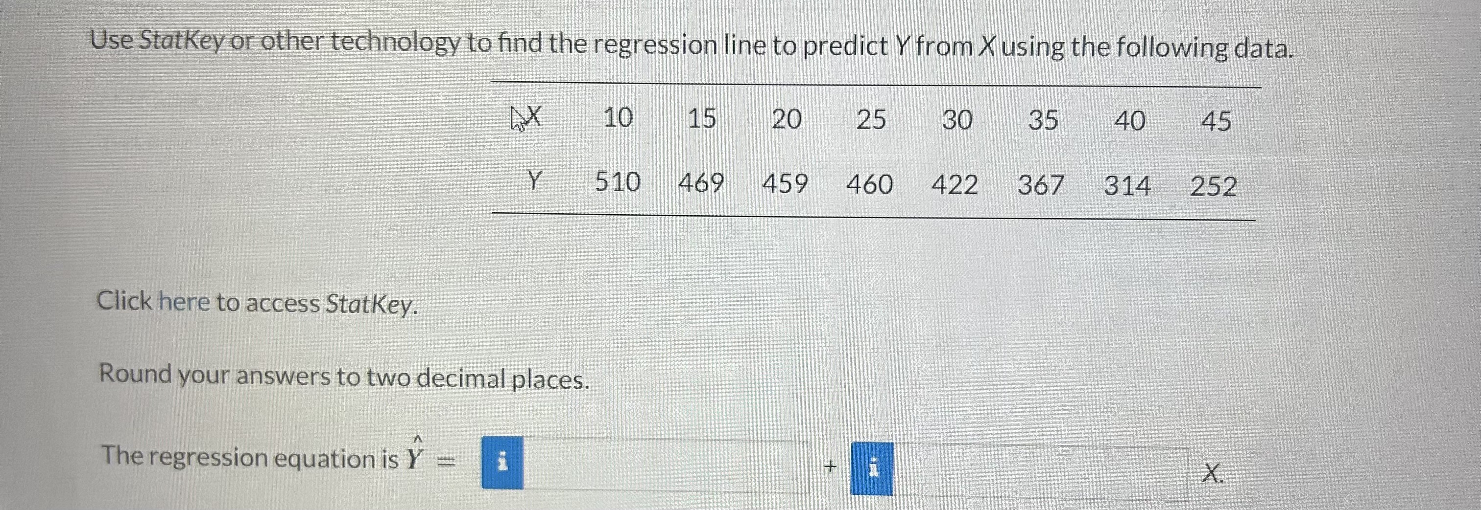 Solved Use StatKey or other technology to find the | Chegg.com