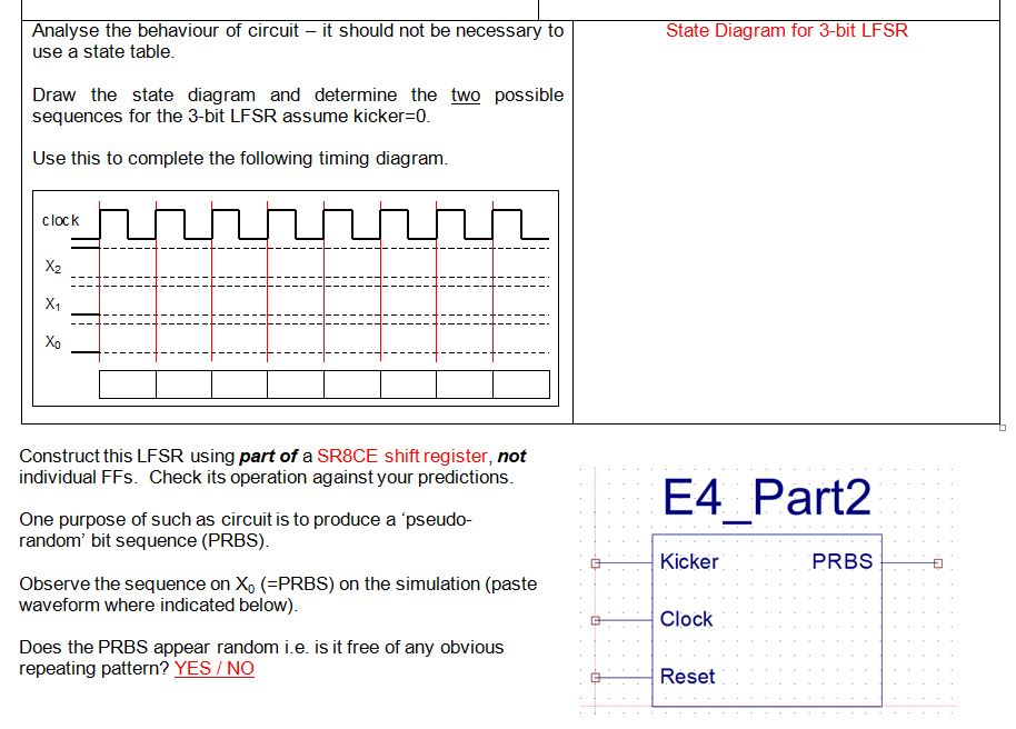 Part 2 - Linear Feedback Shift Register (LFSR) Use | Chegg.com