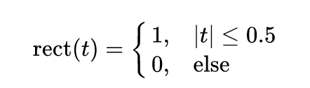 Solved rect(t) 1, |t|