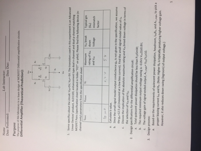 Solved Lab Instructor Name Date Performed: Date Duc: Purpose | Chegg.com