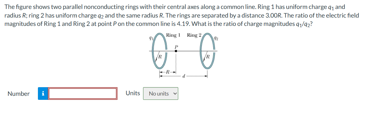 Solved The figure shows two parallel nonconducting rings | Chegg.com
