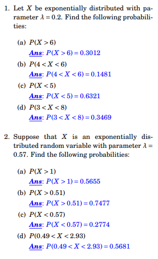 Solved 1. Let X be exponentially distributed with parameter | Chegg.com