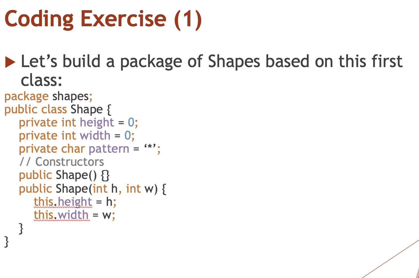 Solved Coding Exercise Using the Shape.java file available, | Chegg.com