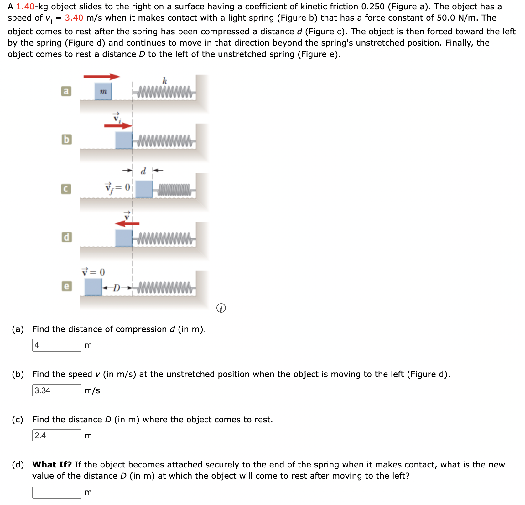 Solved A 1.40-kg object slides to the right on a surface | Chegg.com