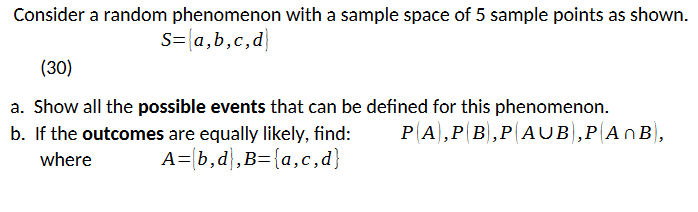 Solved Consider a random phenomenon with a sample space of 5 | Chegg.com