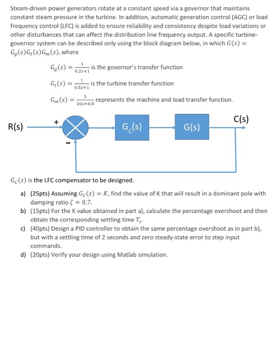 Solved Steam-driven power generators rotate at a constant | Chegg.com