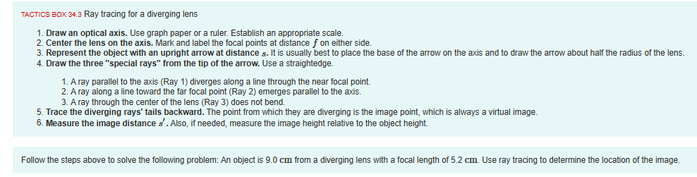 Solved TACTICS BOX 34.3 Ray tracing for a diverging lens 1. | Chegg.com