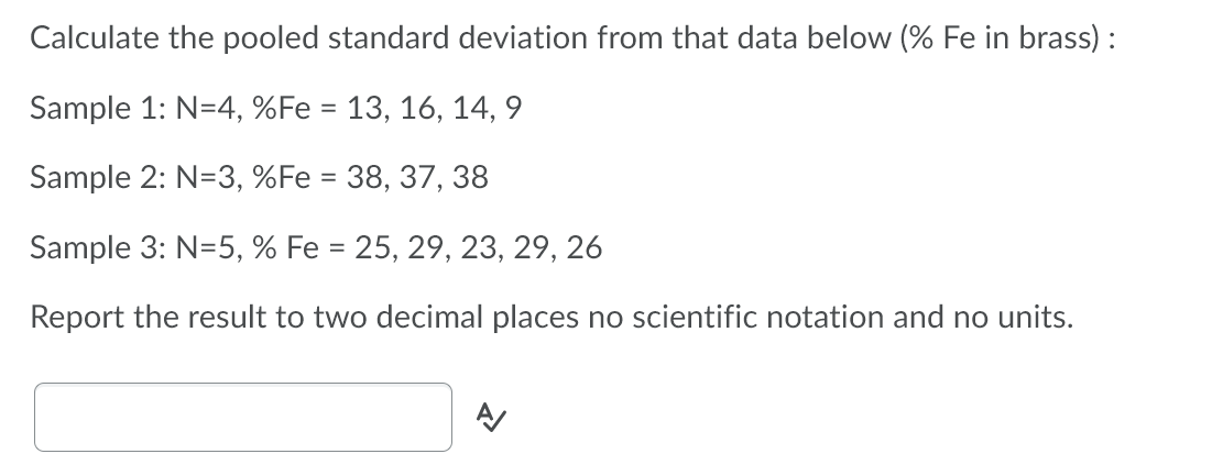 Solved Calculate the pooled standard deviation from that | Chegg.com