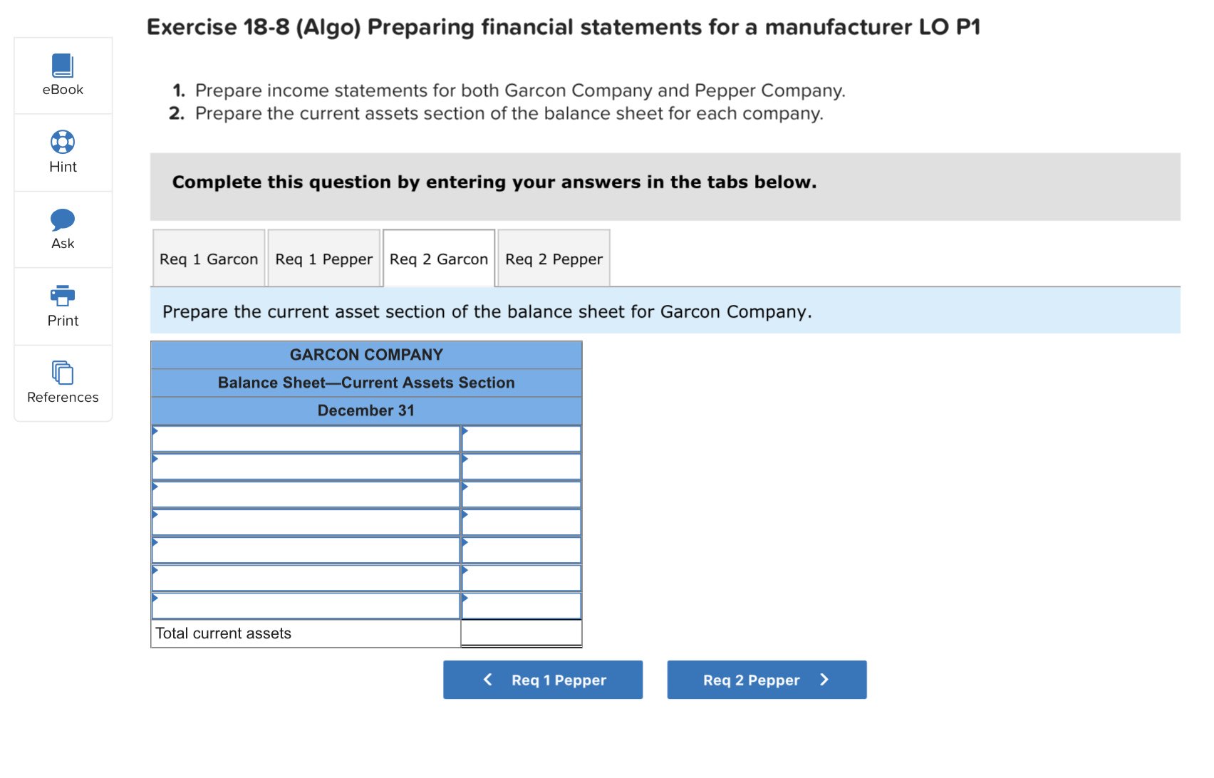 Solved Exercise 18-8 (Algo) Preparing financial statements | Chegg.com
