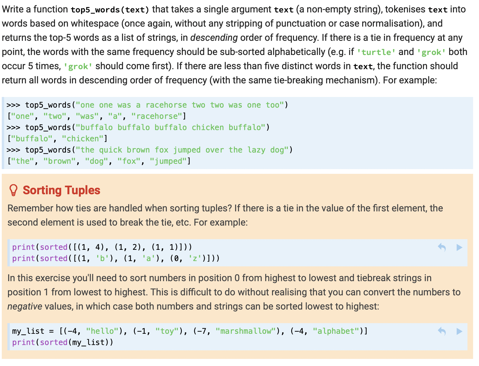 Solved Write a function top5_words (text) that takes a | Chegg.com