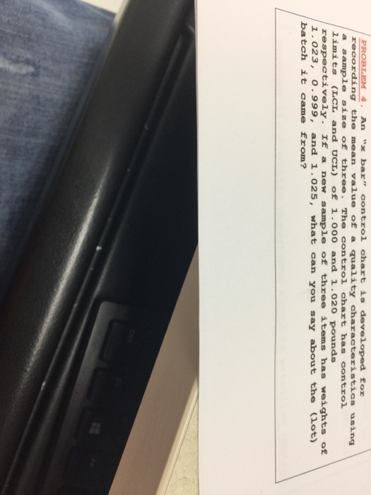 Solved An "x bar" control chart is developed for recording | Chegg.com