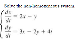 Solved Solve the non-homogeneous | Chegg.com