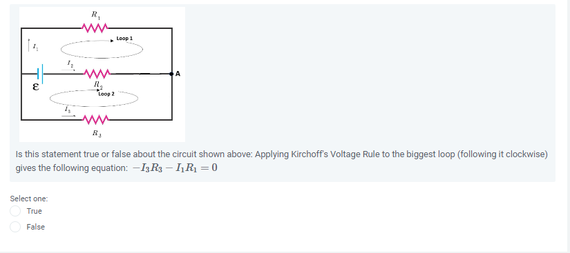 Solved Is this statement true or false about the circuit | Chegg.com