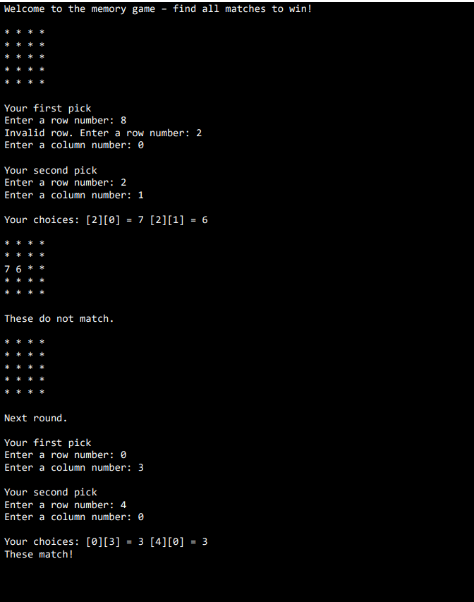 Solved C++ programming. A simple memory game. In this game | Chegg.com