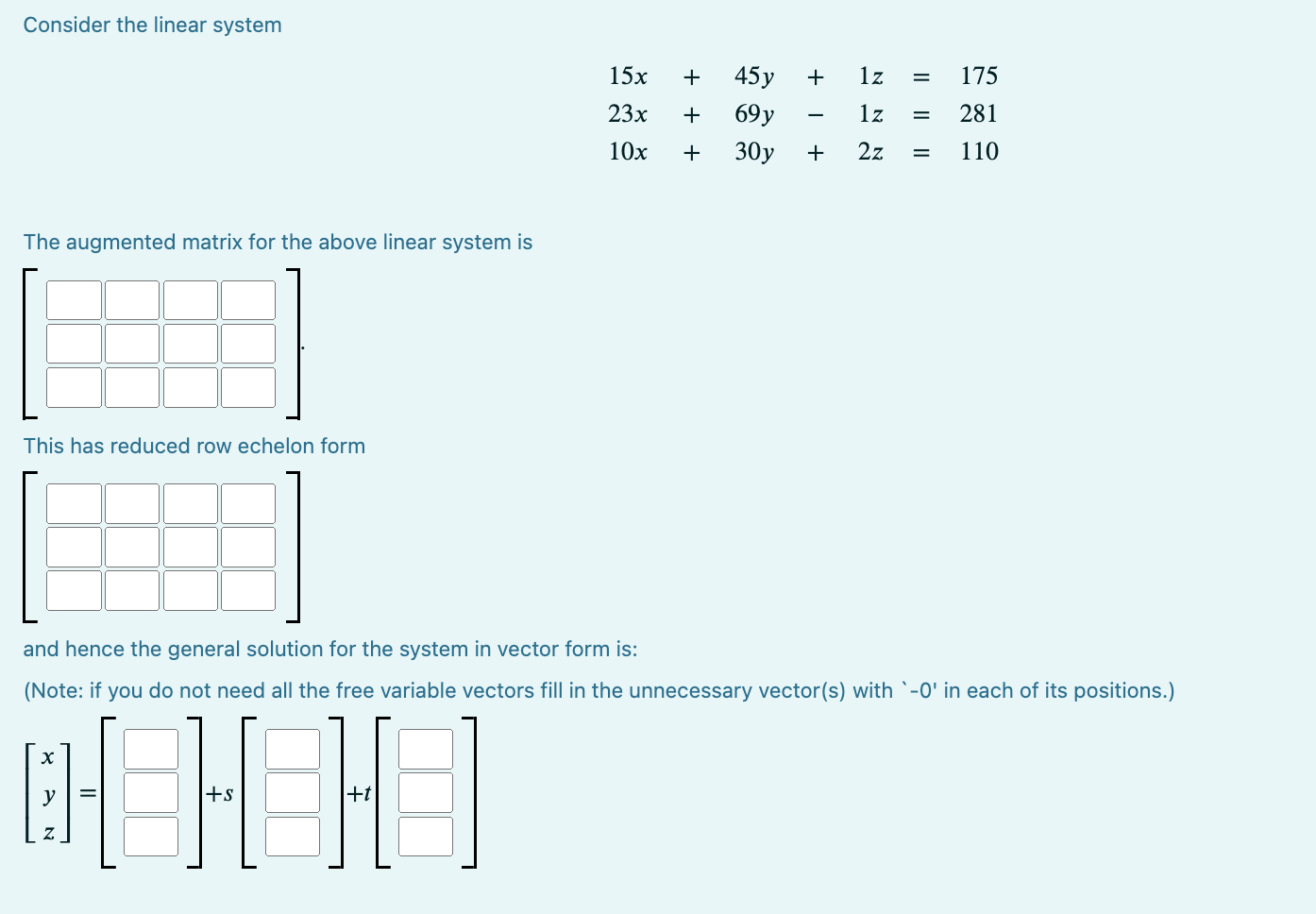 Solved Consider the linear system | Chegg.com