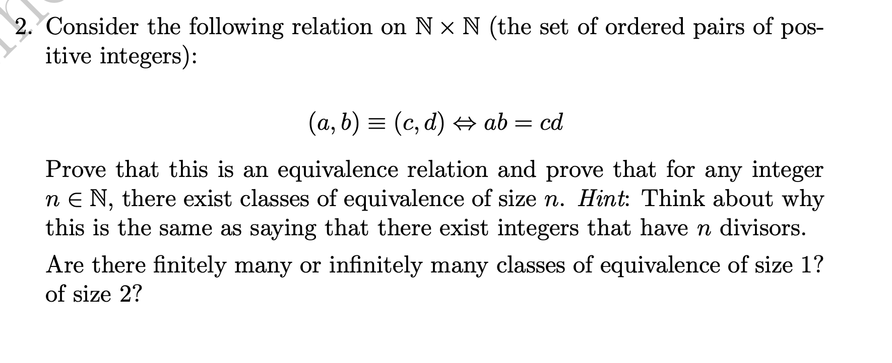 Solved Consider the following relation on N×N (the set of | Chegg.com