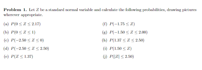 Solved Problem 1. Let Z be a standard normal variable and | Chegg.com