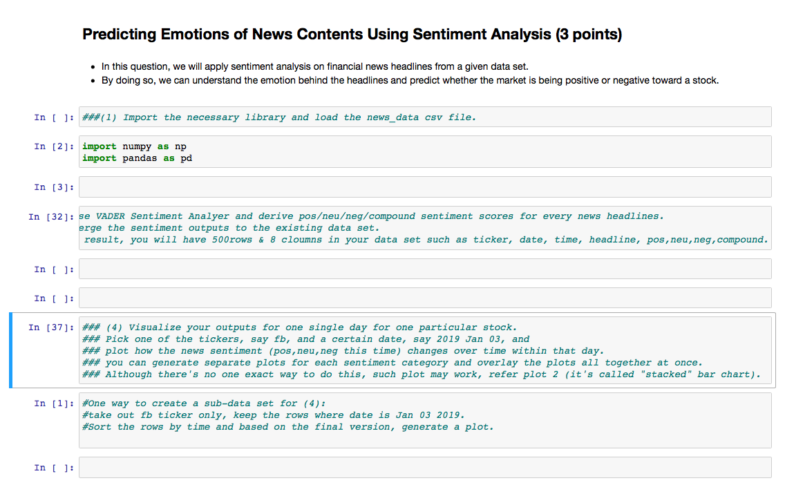 Solved Predicting Emotions of News Contents Using Sentiment | Chegg.com