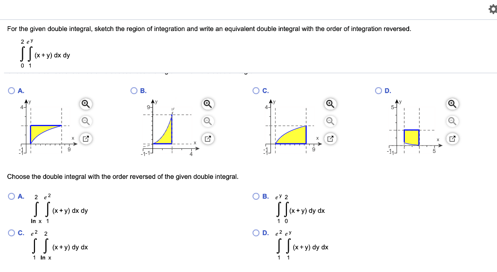 Solved 0 For the given double integral, sketch the region of | Chegg.com