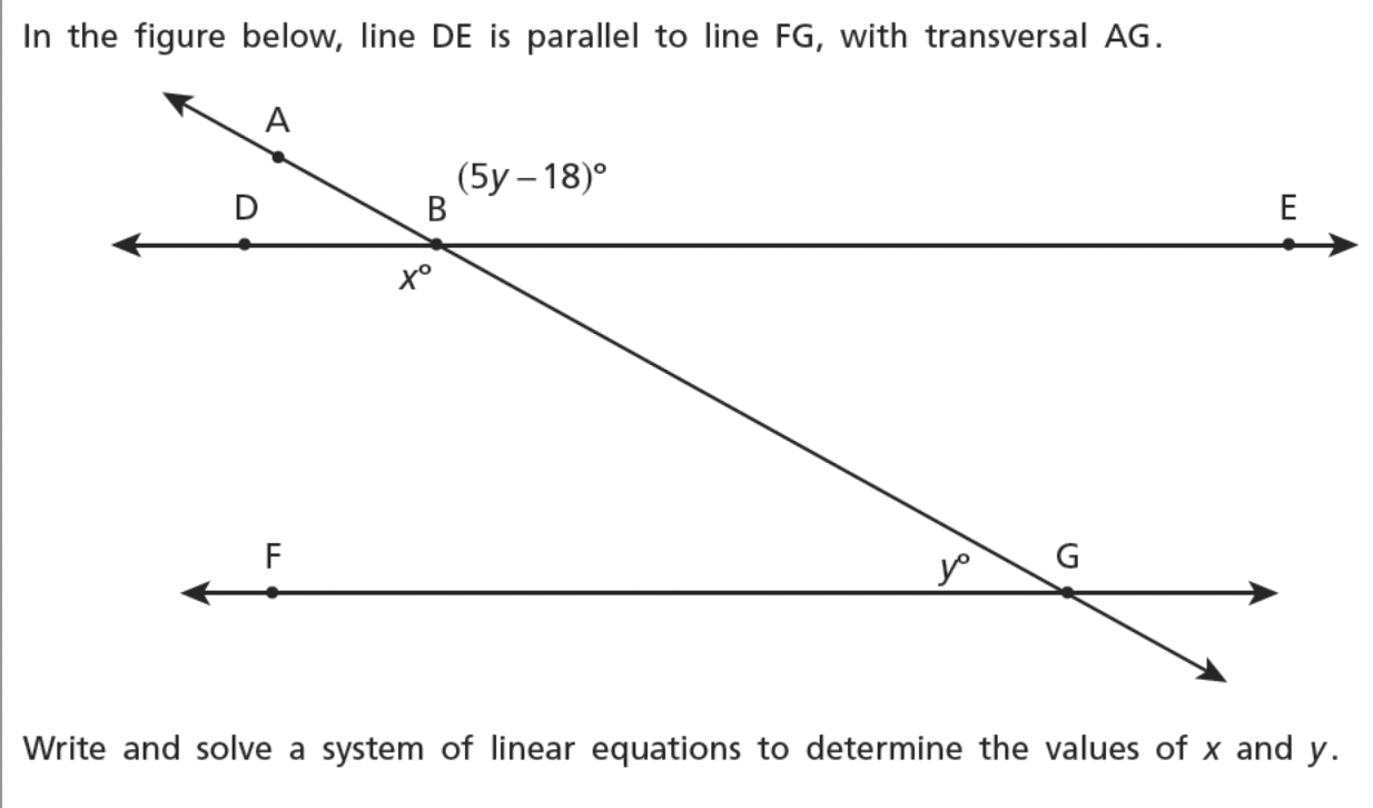 Solved In the figure below, line DE is parallel to line FG, | Chegg.com