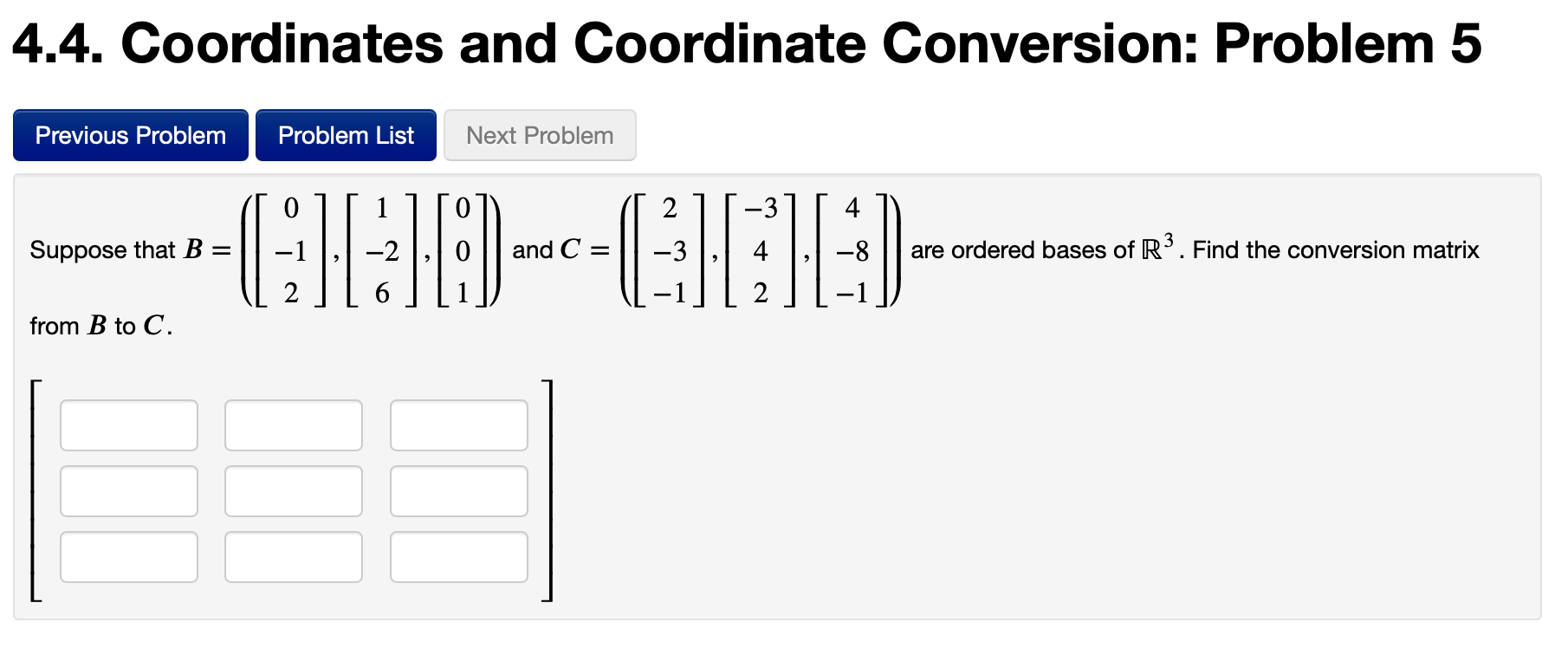 Solved 4.4. Coordinates and Coordinate Conversion: Problem 5 | Chegg.com