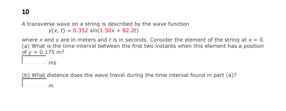 Solved A transverse wave on a string is described by the | Chegg.com