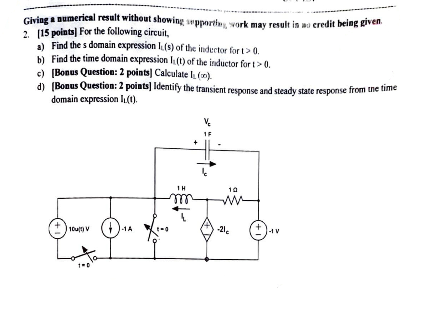 Solved For the following circuit,as ﻿domain expression | Chegg.com
