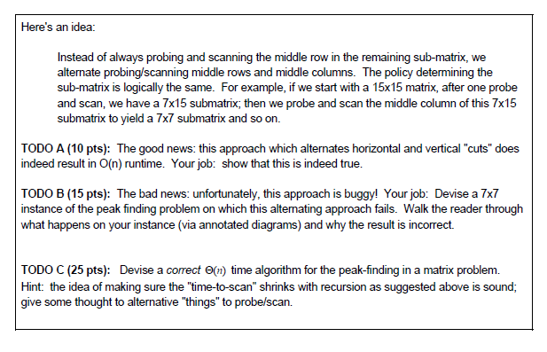 Part-IV (50 points): The Peak-Finding Problem | Chegg.com