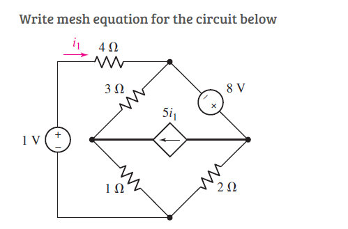 Solved Write mesh equation for the circuit below 1η 4Ω 3 Ω | Chegg.com