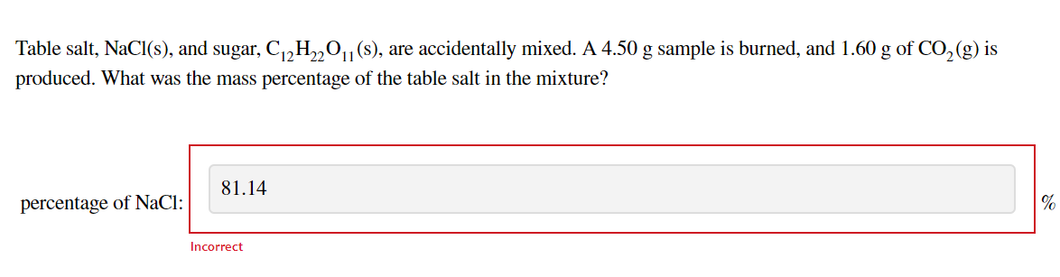 Solved Table salt, NaCl(s), ﻿and sugar, C12H22O11(s), ﻿are | Chegg.com