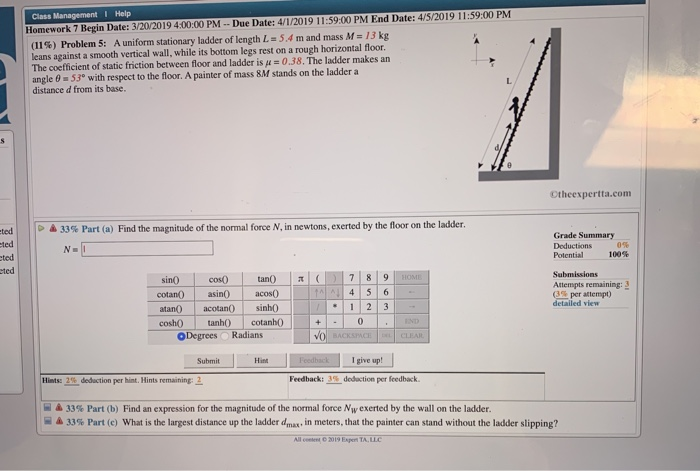 Solved Class Management I Help Homework 7 Begin Date: | Chegg.com