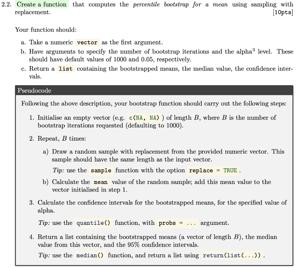 2.2. Create a function that computes the percentile | Chegg.com