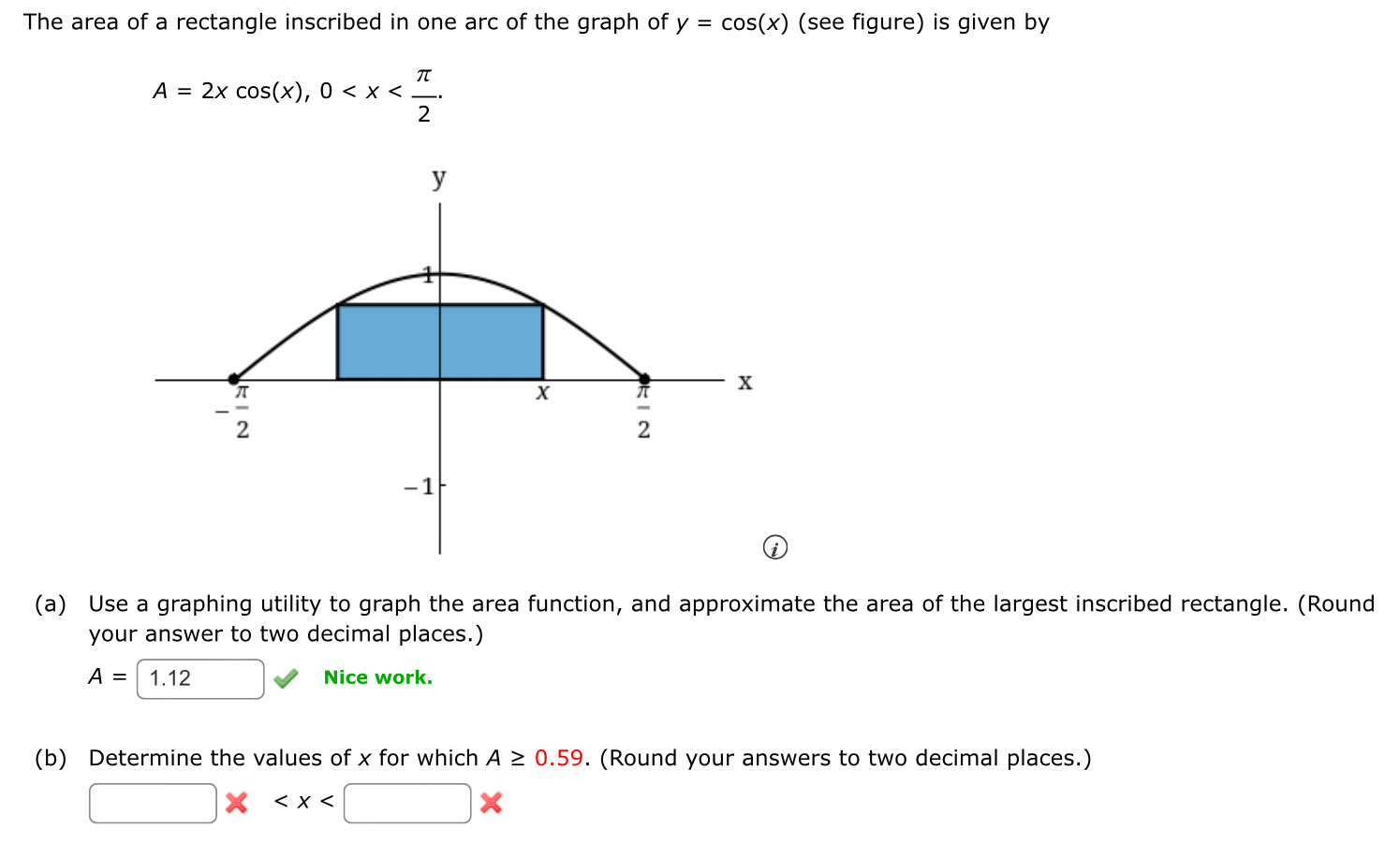 Solved (a) ﻿Use a graphing utility to graph the area | Chegg.com