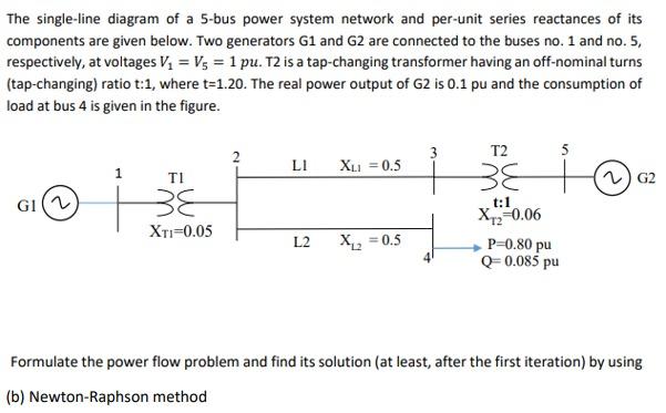 Solved The single-line diagram of a 5-bus power system | Chegg.com