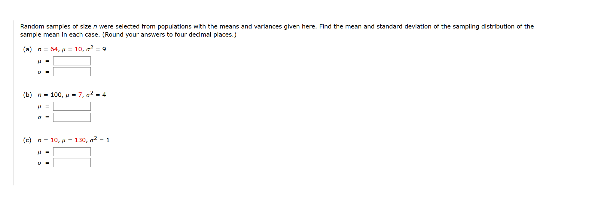 Solved Random samples of size n were selected from | Chegg.com