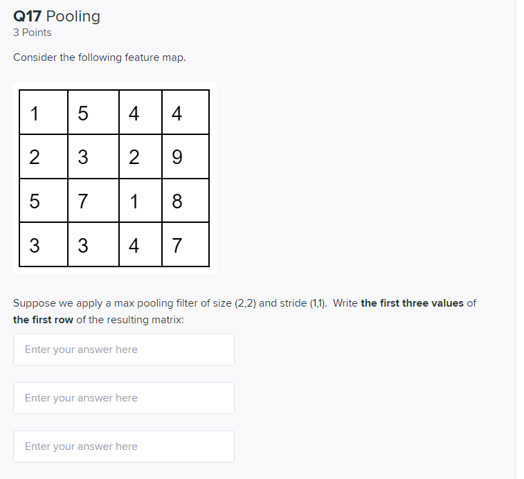 Solved Q17 Pooling 3 Points Consider the following feature | Chegg.com