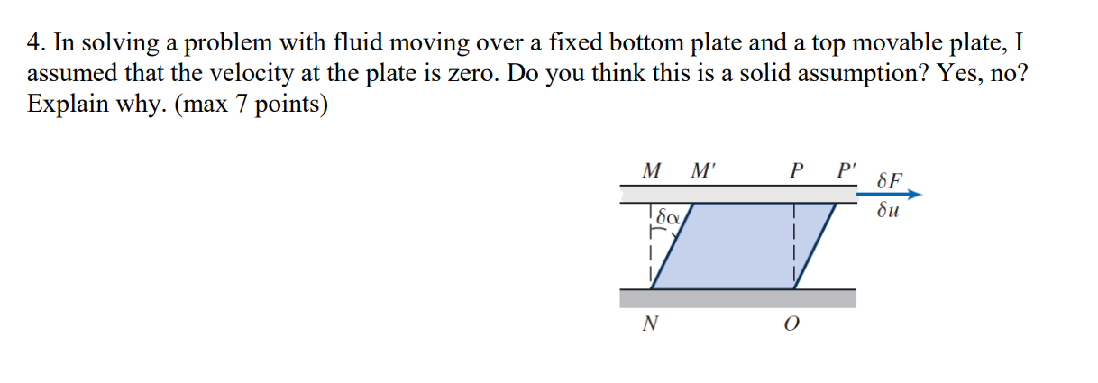Solved 4. In solving a problem with fluid moving over a | Chegg.com
